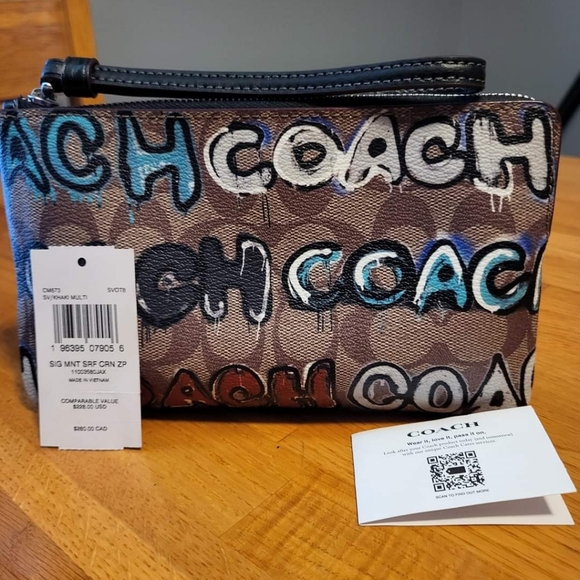 Coach | Bags | Coach X Mint Serf Large Corner Zip Wristlet | Poshmark